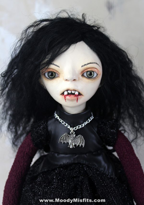 Gothic Vampire Doll - Spooky Handmade Dolls